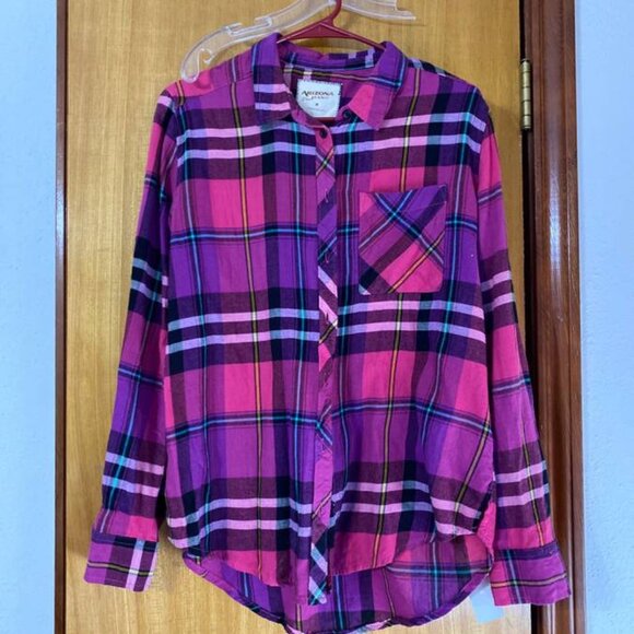 Arizona Jean Company | Tops | Arizona Pink Flannel Shirt Size Medium ...